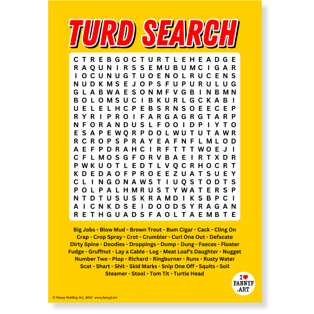 Turd Search Wall Art Print – Fanny Fielding Art